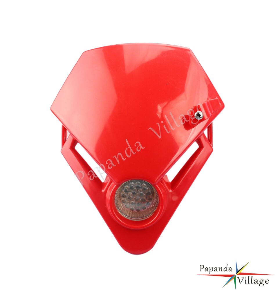 12V Supermoto LED Headlight Head Lamp Red Shell For Honda XR CRF 150 ...