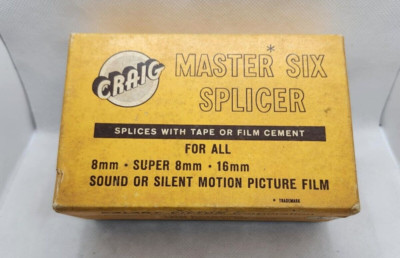 Craig Master Six Splicer - Super 8 - 8mm - 16mm - In Box w/Instructions ...