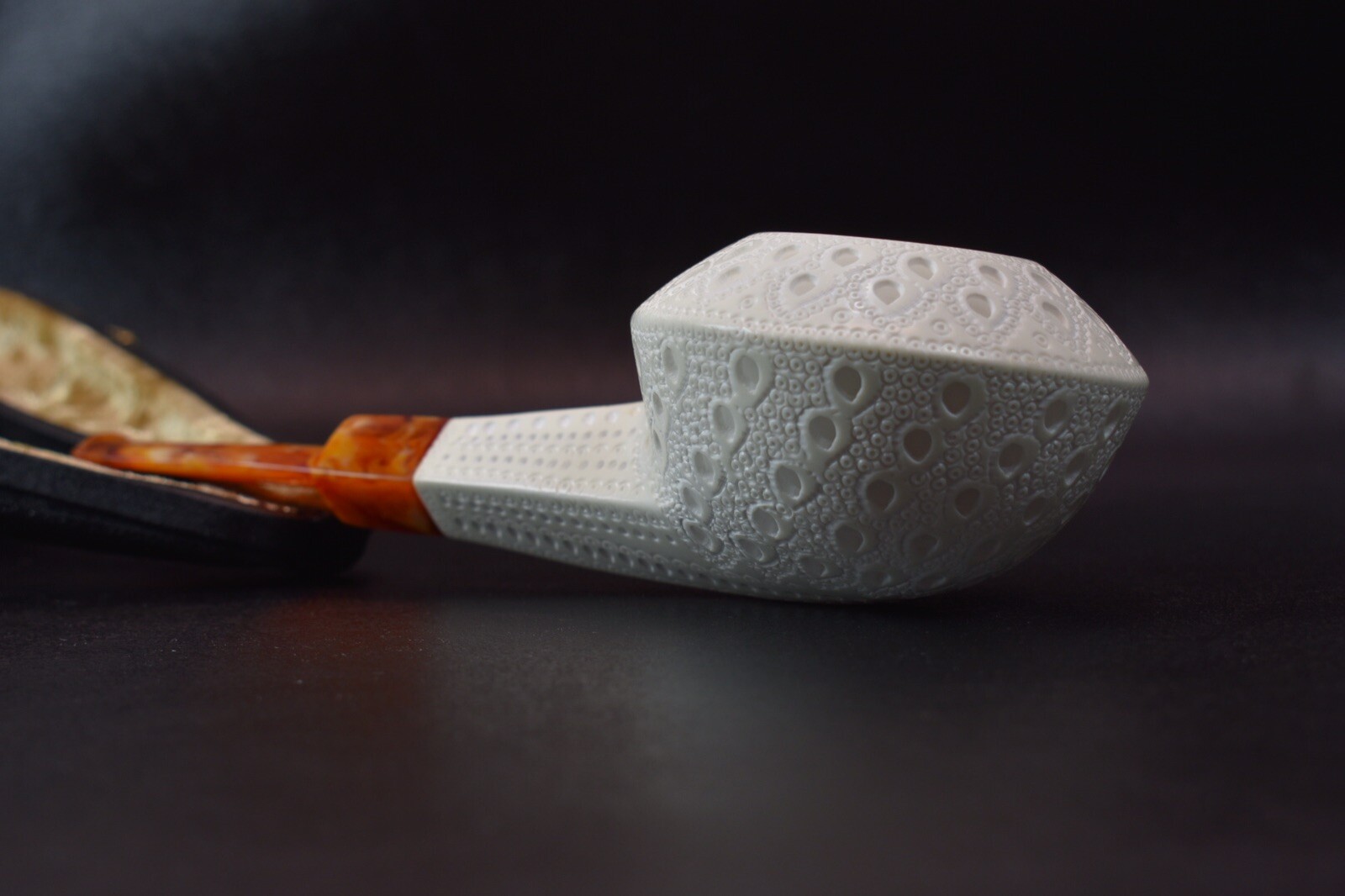 XL Squashed Bulldog Pipe By Ali New block Meerschaum Handmade W Case ...