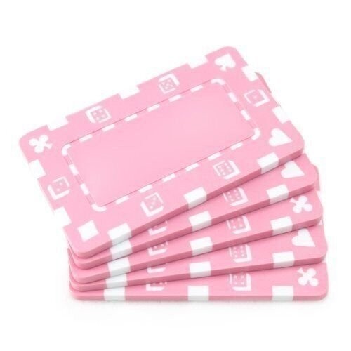 5 Pack - Pink Rectangular Poker Chips Plaques - European Style 32 gram ...