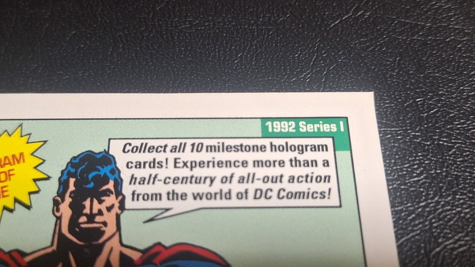 1992 Impel DC Comics Series 1-DCH8 Superman Hologram Hall Of Fame card ...