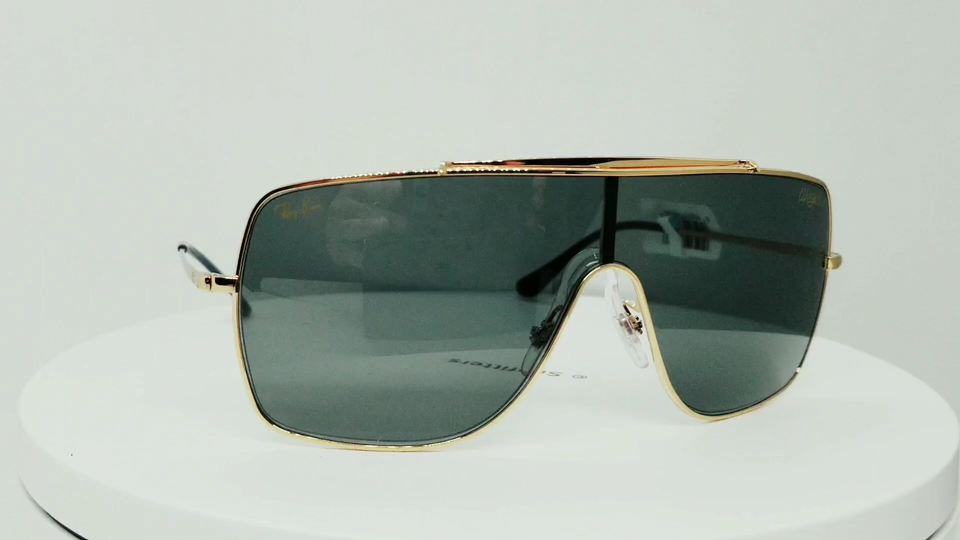 Ray Ban WINGS II polished gold/dark grey RB3697 924687 sunglasses NEW ...