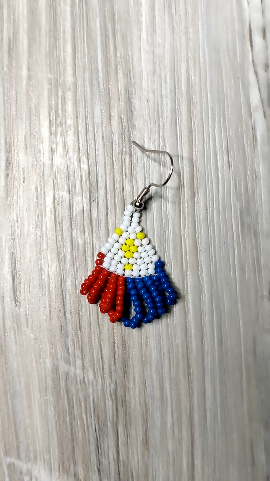 Philippine Flag bead earrings, Filipino, Independence, Patriotic, Multi ...