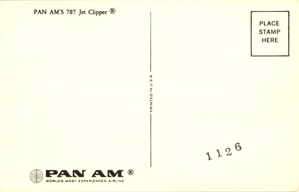 Pan American 707 Jet Clipper 1960s Postcard Boeing N790PA | eBay