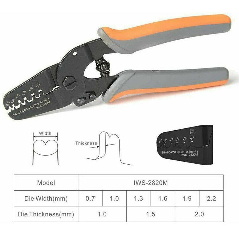 IWS-2820M Mini Micro Open Barrel Crimping Tools Crimper Terminal Pliers ...