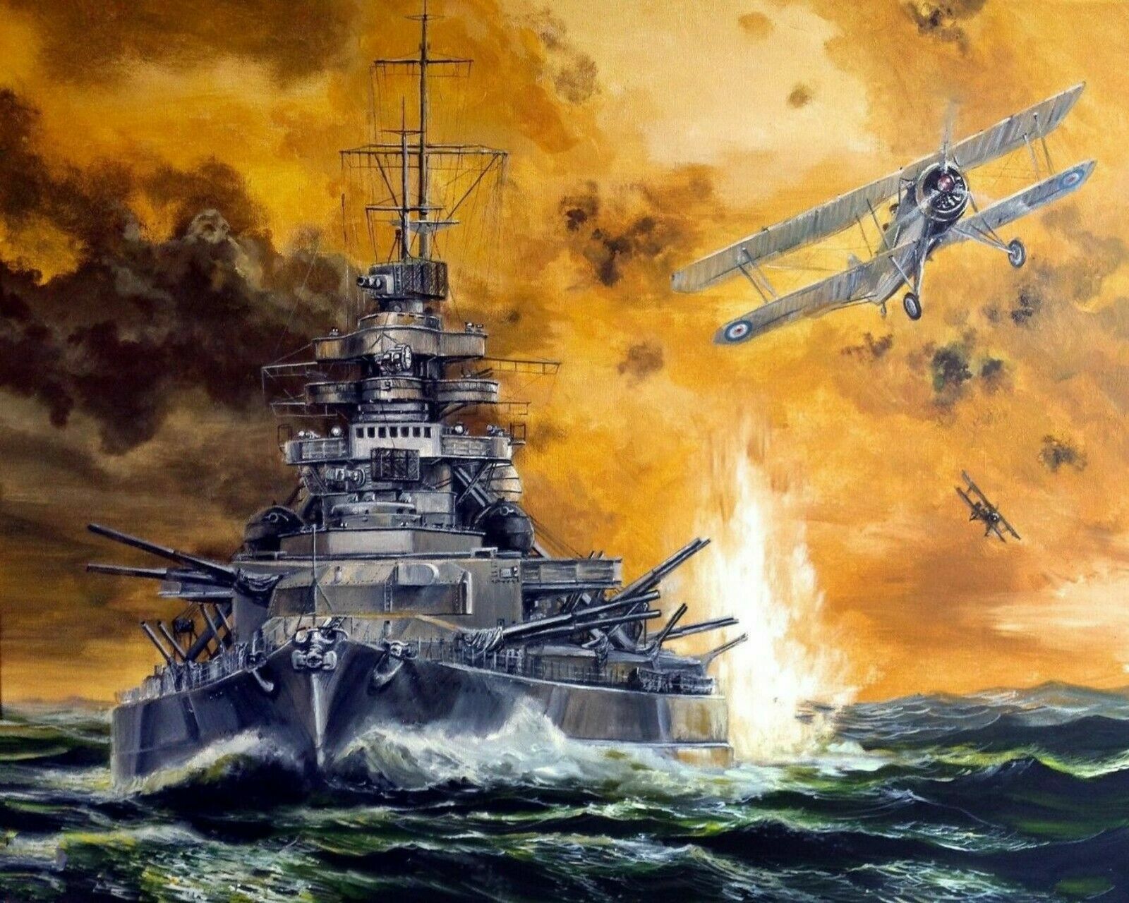 World War 2 Battleships Art