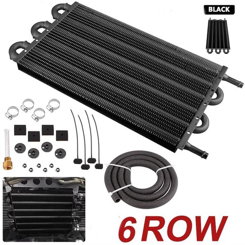 6 Row Universal Remote Transmission Oil Cooler Radiator Converter Kit ...