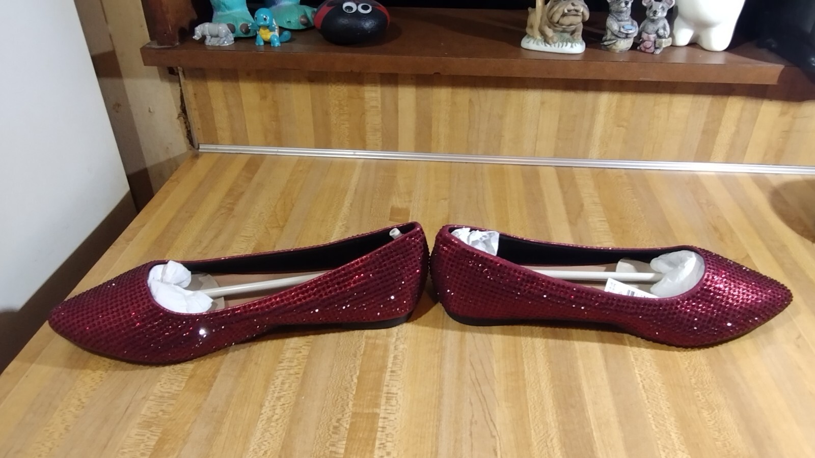 Torrid Red Glitter Pointed Toe Flats Women's Shoes,sz10(Dorthy's Red ...