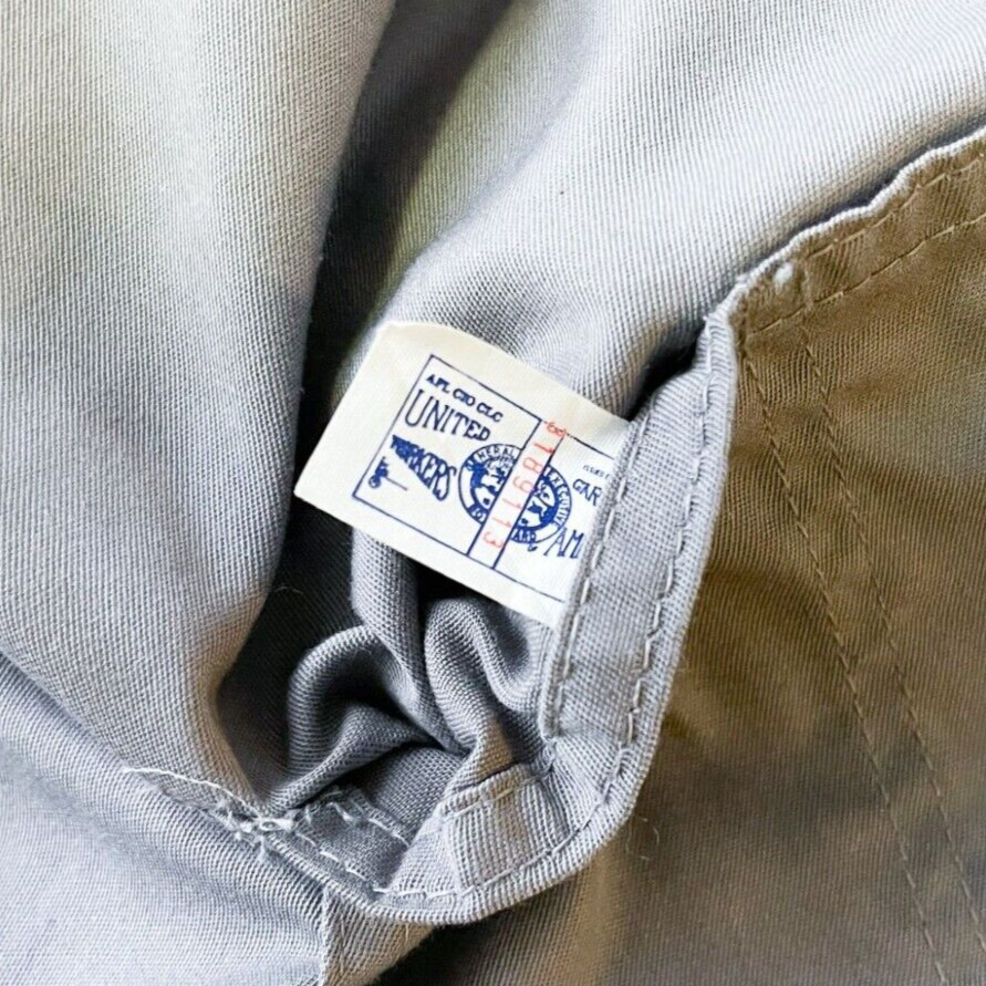 70s 80s Union Made Gray Short Sleeve Shop Coat sz XL Mechanic, Engineer ...