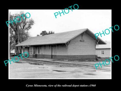 OLD 8x6 HISTORIC PHOTO OF CYRUS MINNESOTA THE RAILROAD DEPOT STATION ...