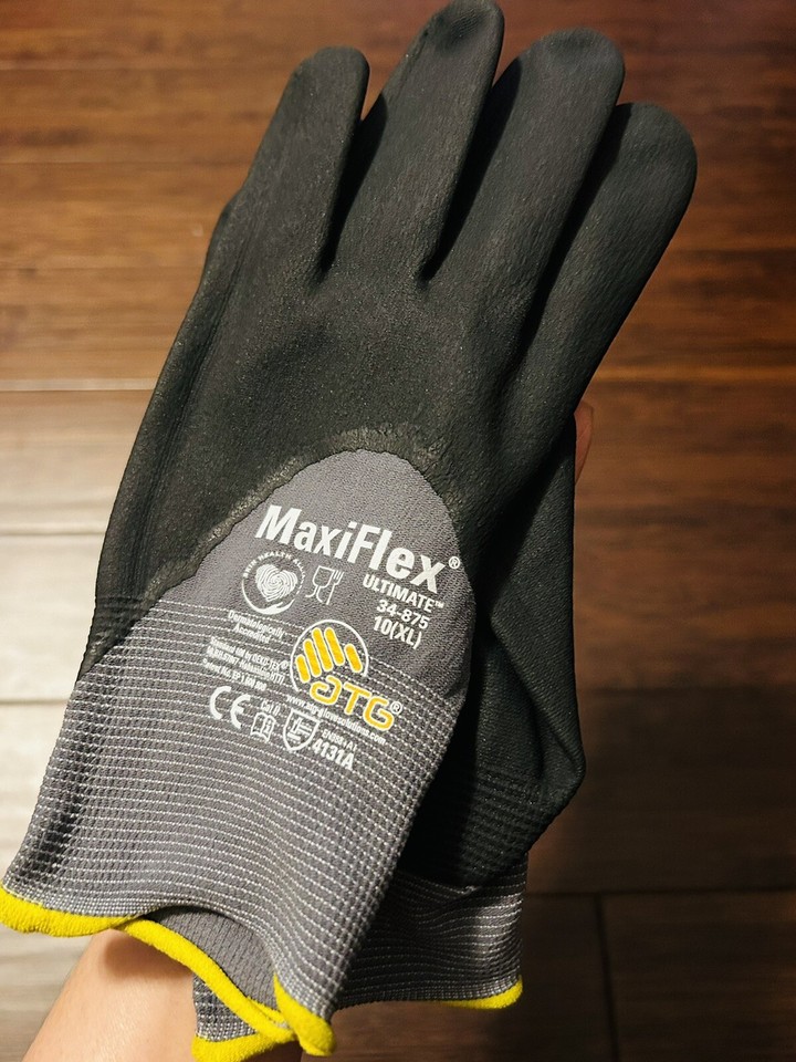 MaxiFlex Size L Or XL Ultimate Foam Grip Nitrile Palm Coated Glove. | eBay
