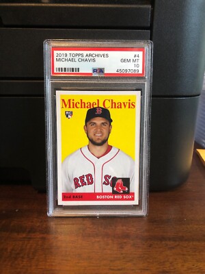 2019 Topps Archives Michael Chavis Rookie Baseball Card #4 PSA 10 Gem ...