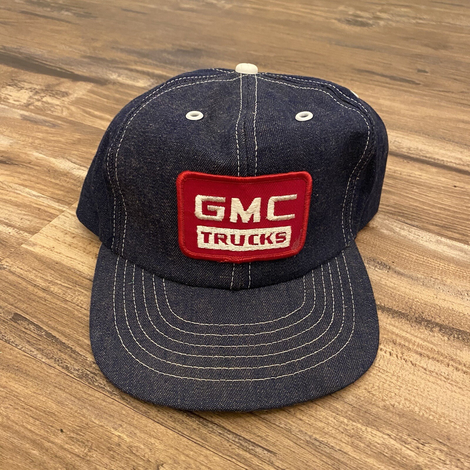 Men’s Vintage 80s GMC Trucks Big Patch Logo Striped D… - Gem