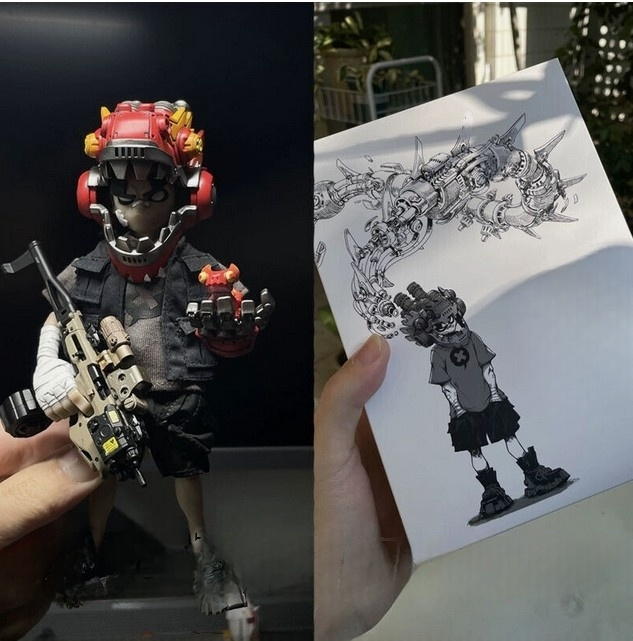 D_one Studio Black Horn Action Figure Model In Stock 1/12 Scale In Box ...