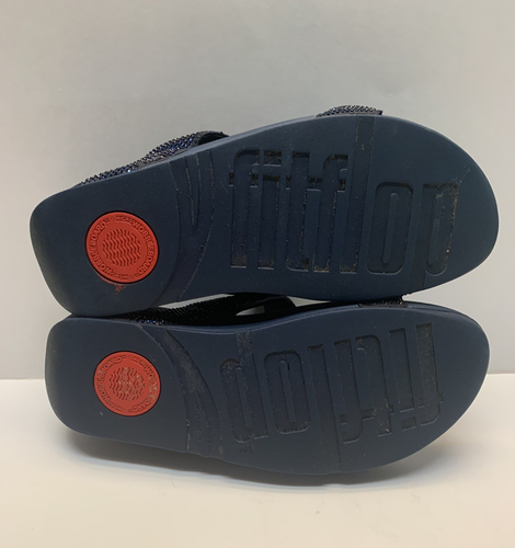 Fitflops Glitzie Navy Shimmer Size 9/41 Slides Sandals Women's Slip On ...