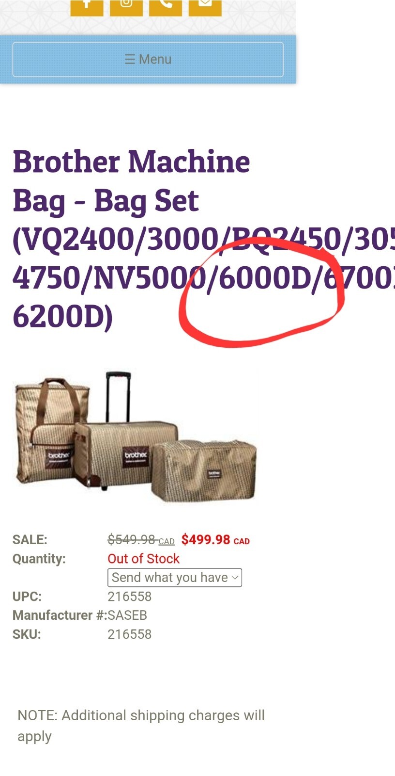 BROTHER QUATTRO 6000D Sewing Embroidery Trolley Luggage Case Bag SKU ...