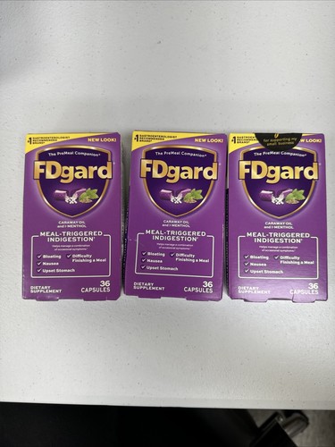 A Lot 3 FDgard Functional Dyspepsia Dietary Management 36 Capsules Exp ...