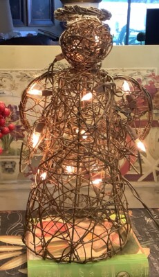 Twig Lighted Angel~Wings/Halo~12”H X 7”W~Excellent Cond~Farmhouse ...
