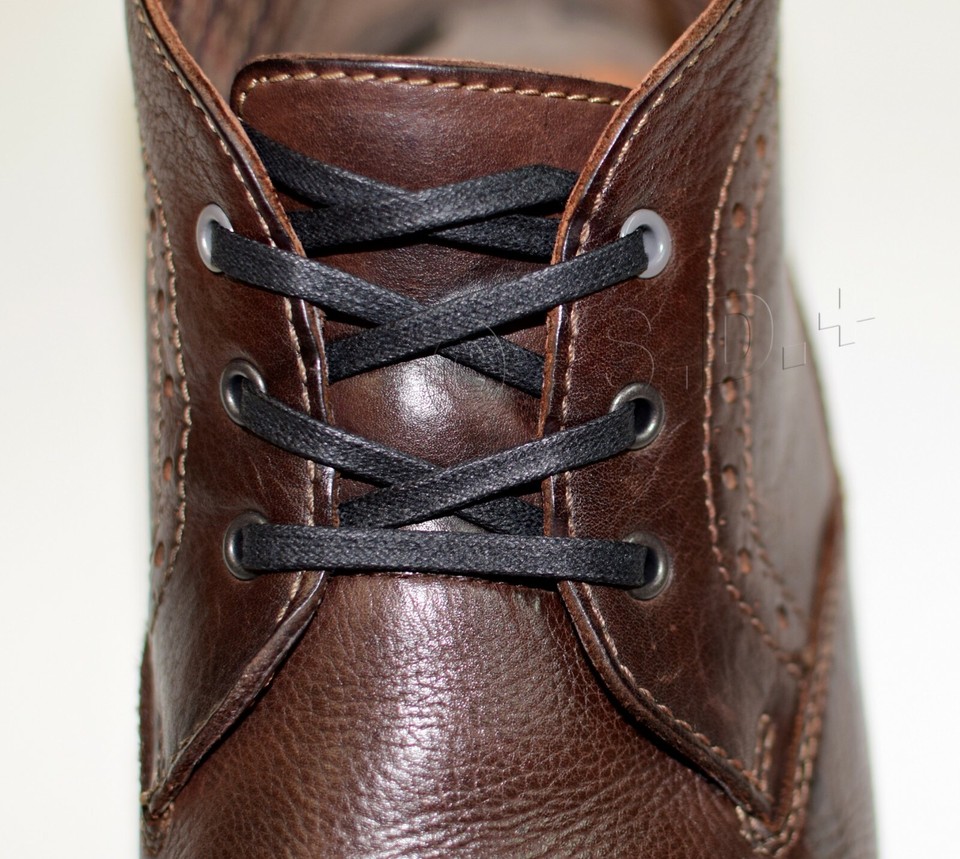 5mm FLAT Waxed Dress Shoelaces Boot Casual Oxford Shoe Laces Strings ...