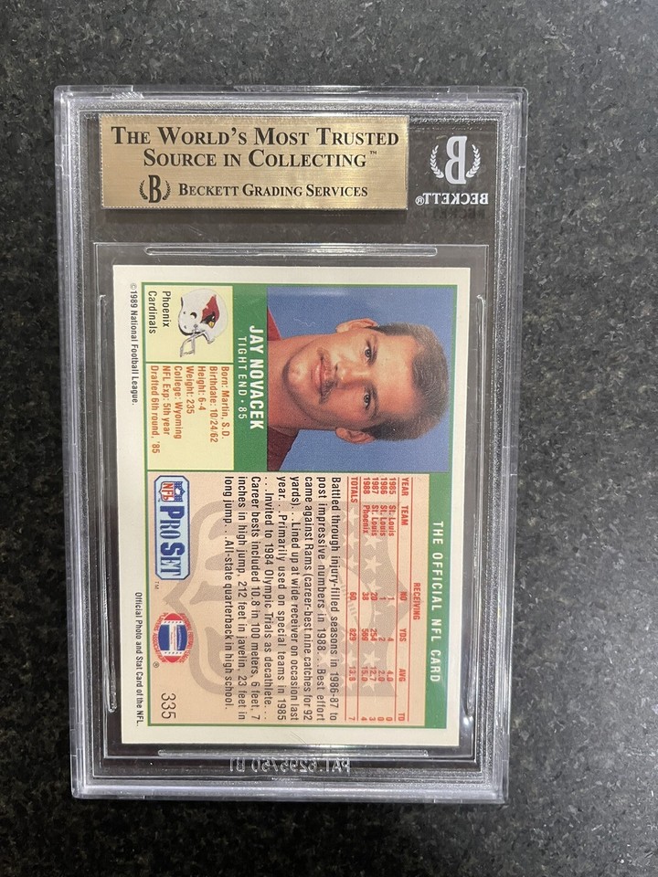 1989 Pro Set #335 Jay Novacek RC BGS 10 PRISTINE Rookie POP 1 Grail | eBay