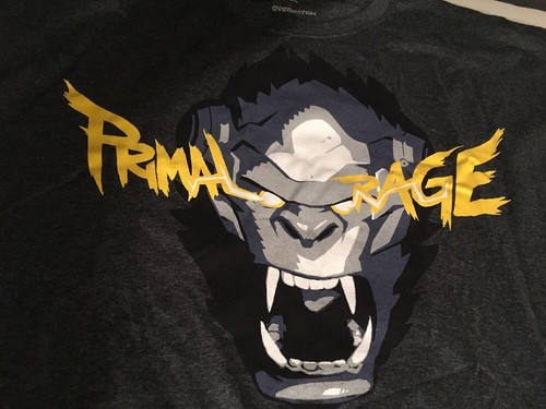 Overwatch Winston Primal Rage Grey T-Shirt LootCrate XXL Mens | eBay
