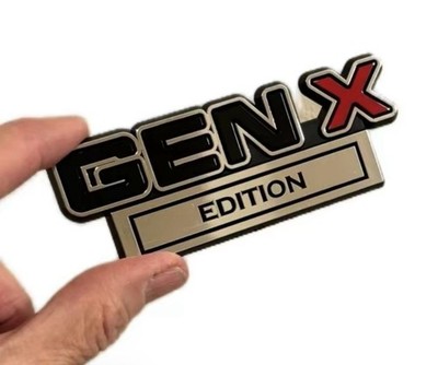 Gen X Car Emblem- Made In USA. 4” Wide Die Cut Adhesive on Back. GenX ...