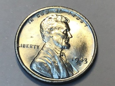 1943-D Steel Cent Uncirculated BU Zinc Coated Steel - Lincoln Wheat ...