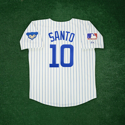 Ron Santo 1969 Chicago Cubs Ivory Cooperstown Home Jersey w/ MLB 100th ...