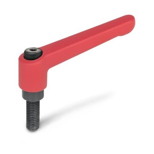 verstellb. Klemmhebel, Schraube, rot, M3x6mm, Hebel 30mm | eBay.de