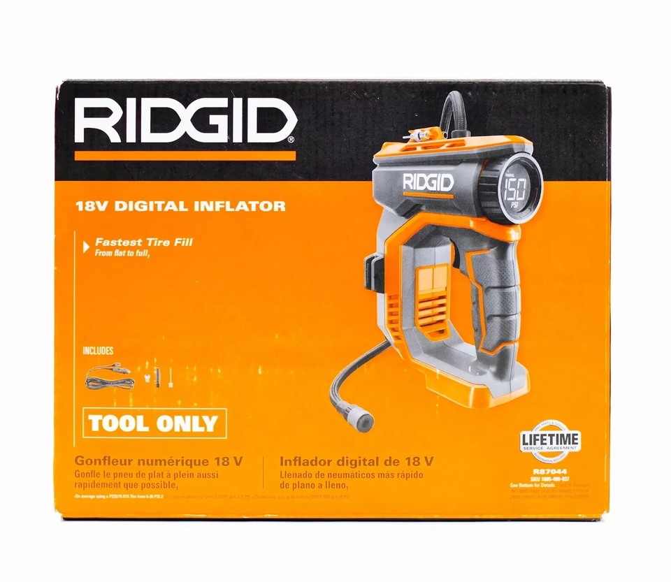 NEW Ridgid R87044- 18V Cordless Portable Inflator (Tool Only ...