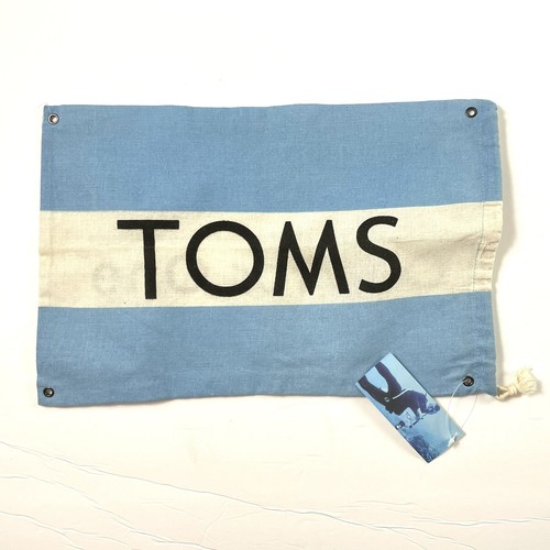 NEW TOMS Canvas Flag Shoe Bag Dust Cover Drawstring Blue Logo | eBay