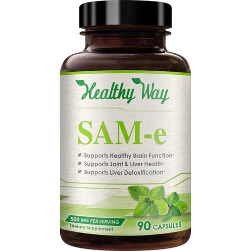 Healthy Way 500mg SAM-e Supplement - High Strength 500mg S-Adenosyl-L ...