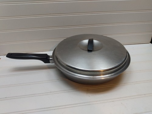EKCO 10" EkcoWare Stainless Copper Bottom Skillet Pan Fry Casserole Pot ...