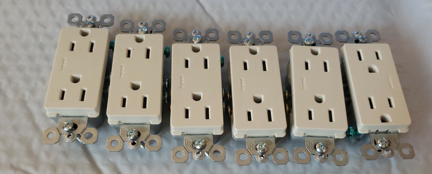 Lot of (6) P&S Light Almond Tamper Resistant Decorator Receptacle 15A ...