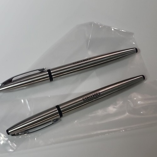 2x BRANDED Discontinued SHARPIE Stainless Steel Grip Pen, Fine Point 0. ...