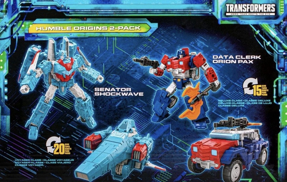 Transformers Legacy Humble Origins 2-Pack Senator Shockwave Orion Pax ...