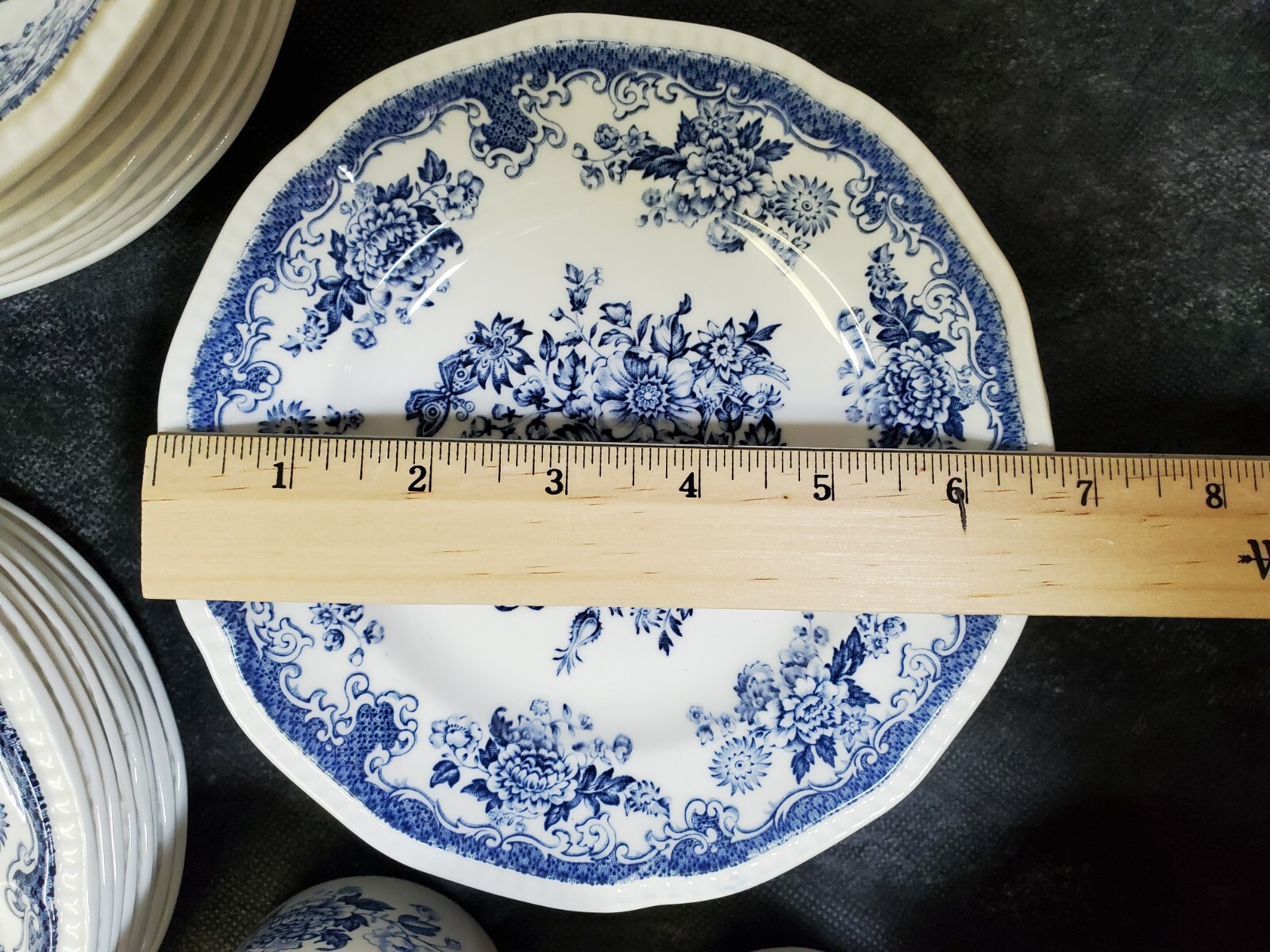 KENSINGTON England STAFFORDS Balmoral Blue Plates, Cups, Bowls SOLD BY ...