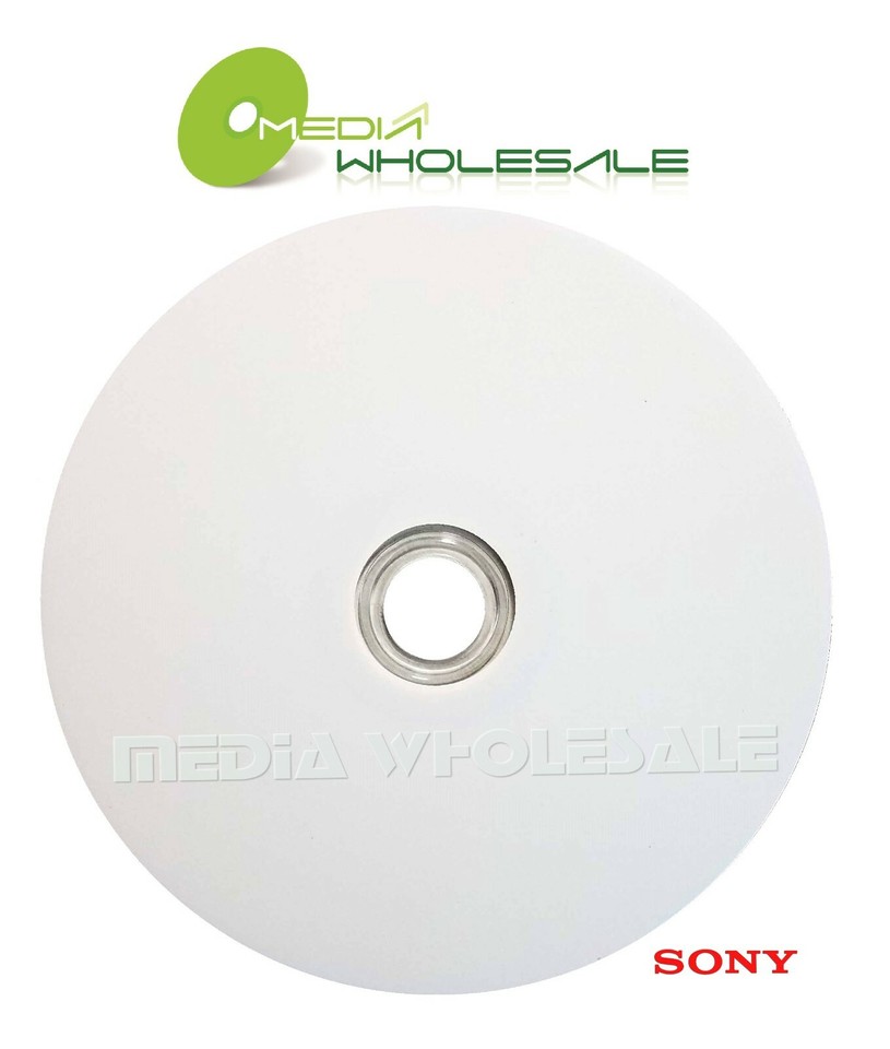 1000 SONY Blank 16X DVD-R DVDR White Inkjet Printable 4.7GB Media Disc ...