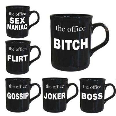 OFFICE MUG TEA COFFEE DRINK GIFT FINE CHINA WORK MUGS SET NOVELTY NEW ...