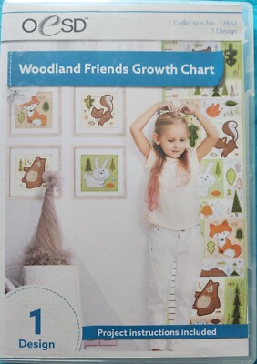 OESD EMBROIDERY WOODLAND FRIENDS GROWTH CHART #12862 | eBay