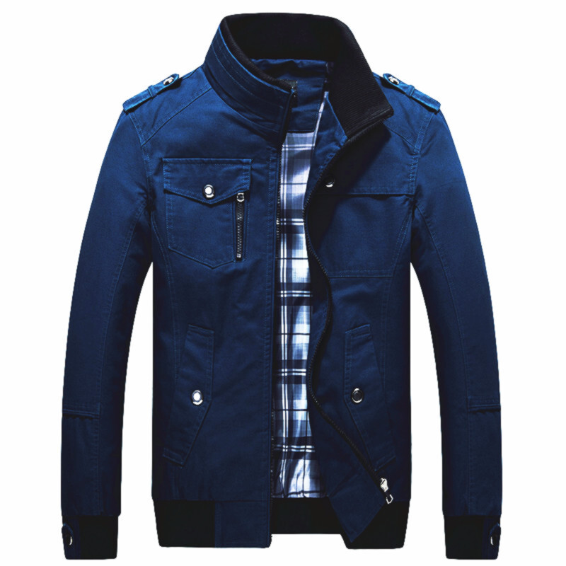 Cotton Mans Jacket Youth Fashion Stand Collar Man Top Jacket Jacket Men ...