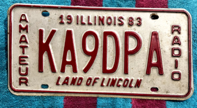 ILLINOIS LICENSE PLATE HAM RADIO AMATEUR KA9DPA 1983 | eBay
