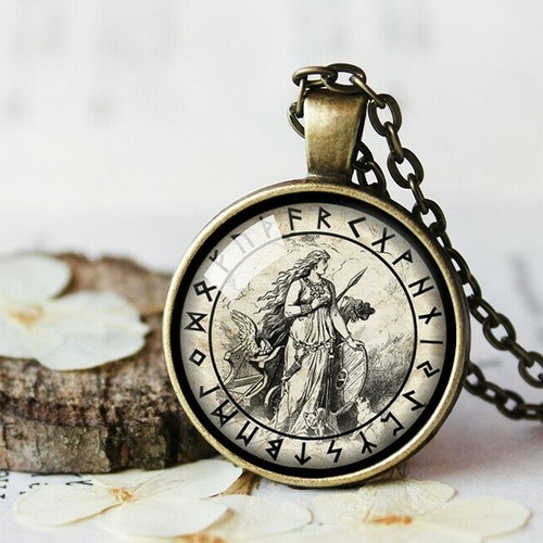 Goddess Freya Freyja Necklace Pendant Norse Mjolnir Odin Thor Hammer ...