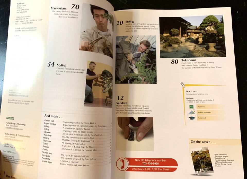 Lot of 5 Issues Bonsai Focus Magazines from 2008 Techniques Masterclass ...