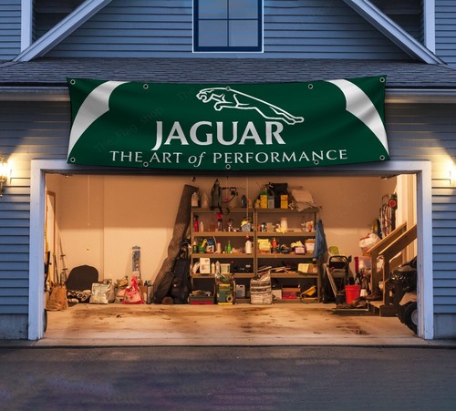Jaguar 2x8ft Banner Flag Racing Car Show Garage Man Cave Wall Decor ...