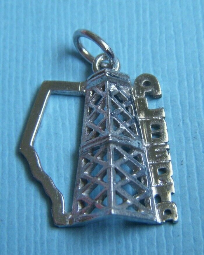 Vintage Alberta oil derrick Canada sterling charm | eBay