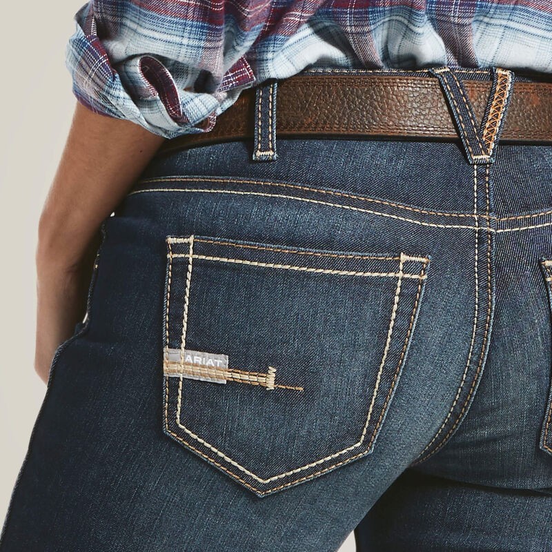 Women's Ariat Rebar REBAR Mid Rise Straight Denim Blue Jeans Size 34R ...
