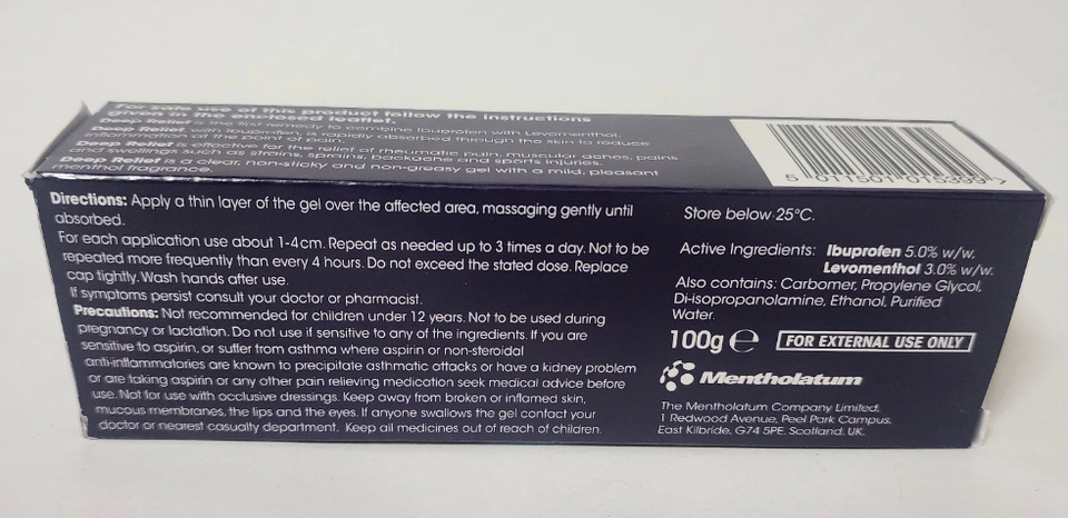 Deep Relief Dual Action GEL Reduces Inflammation, Provides Effective ...