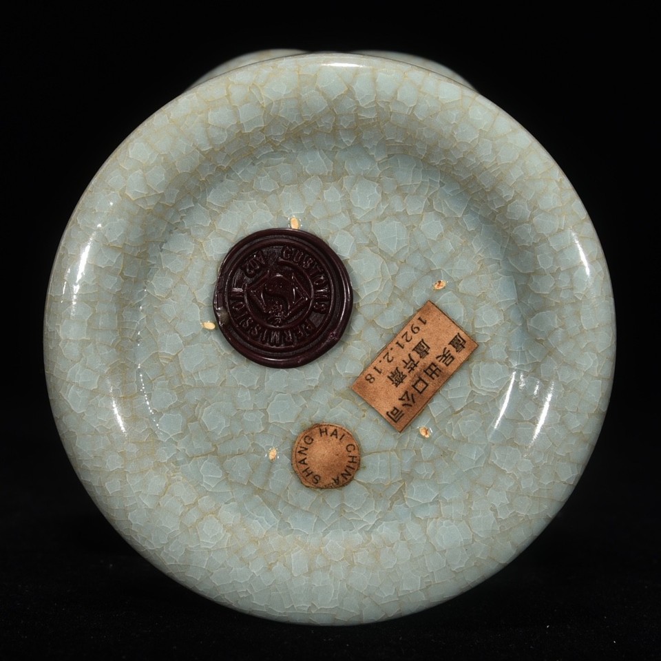 5.5" China Old Antique Porcelain Song Ru Kiln Marked Ice Crack Incense ...