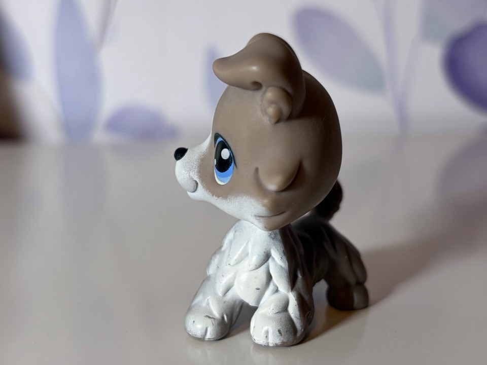 Littlest Pet Shop LPS #67 Grey Collie Dog Authentic (Broken Magnet) | eBay